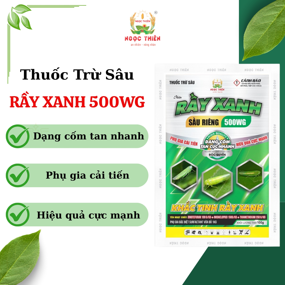 THUỐC TRỪ SÂU RẦY XANH 500WG - Nông Nghiệp Ngọc Thiên